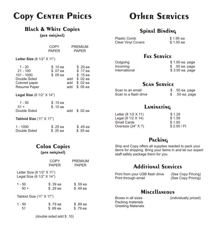 How Much Does Fedex Charge For Black And White Copies Extra Quality 